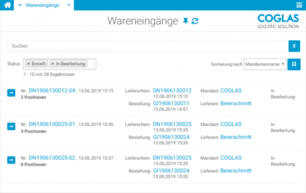 Wareneingang in Sekunden erledigen | COGLAS