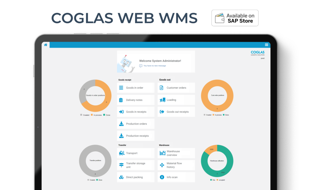 COGLAS WEB WMS Now Available on SAP® Store